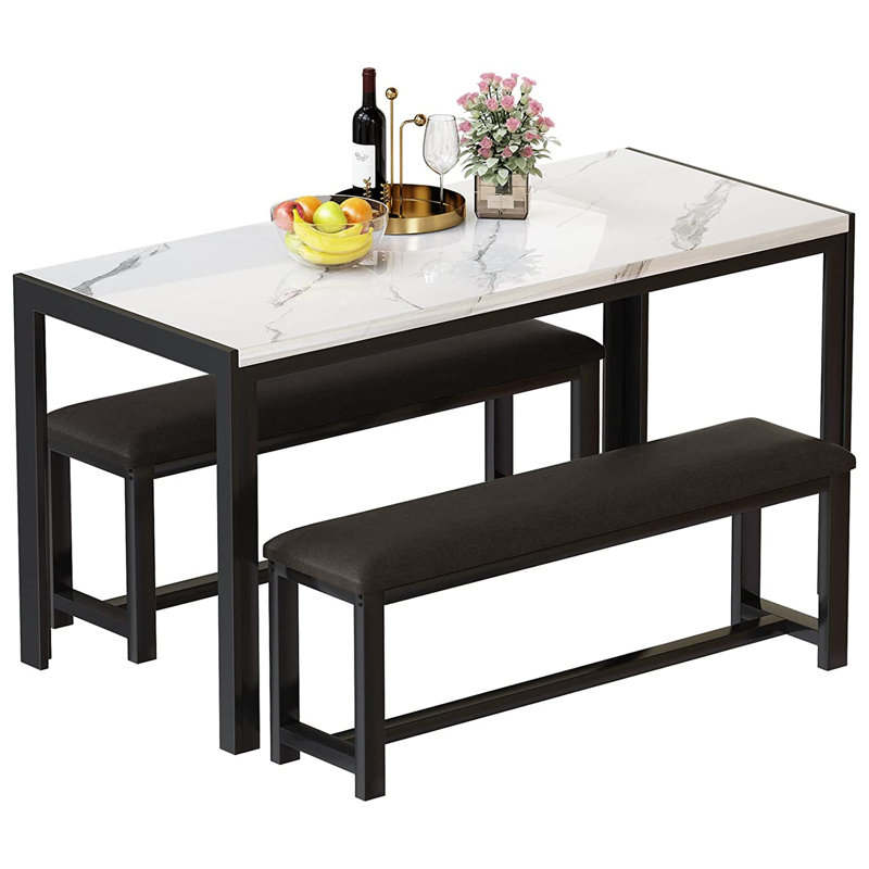 3 piece breakfast nook dining set ebern designs store